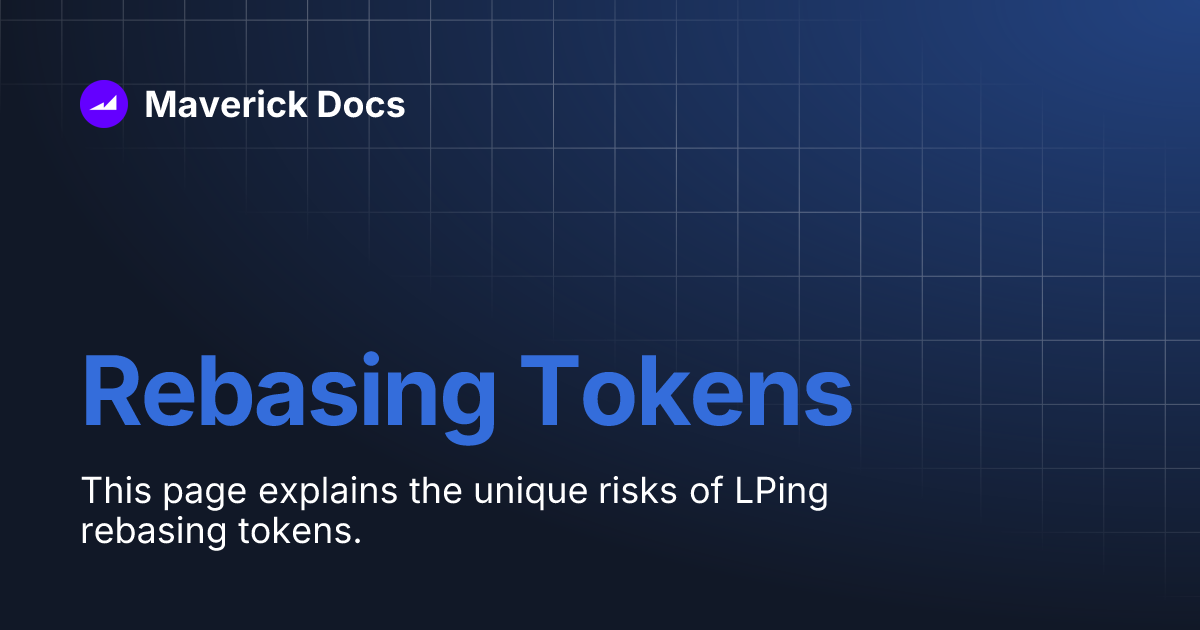 Rebasing Tokens | Maverick Docs